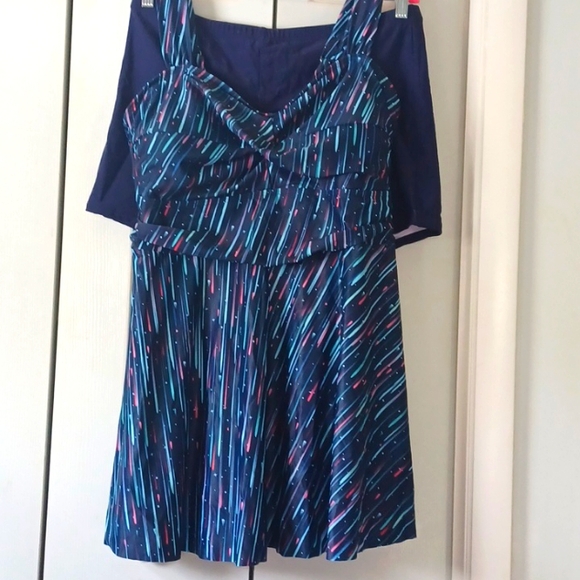 Aqua Eve | Swim | Nwt Aqua Eve Navy Blue 2 Piece Tankini Swimsuit Sz 8w ...